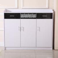 China Melamine MDF Wood Shoe Cabinet Cabinet 3 Doors 100cm Height for sale