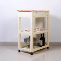 China NC Painting Solid Rubber Wine Display Cabinet 2 Layers With Wheels for sale