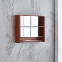 China Removable Hanger 3mm Thick Bathroom Makeup Mirror Rubber Wood for sale