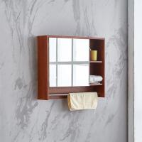 China Removable Hanger 3mm Thick Bathroom Makeup Mirror Rubber Wood for sale