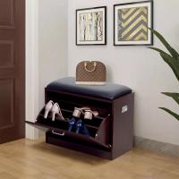 China Melamine E1 MDF Shoe Storage Cabinet 50.5cm Height With Stool for sale