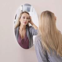 China Used In Bathrooms Toilets And Bedrooms Oval Frameless Wall-Mounted Makeup Mirror for sale