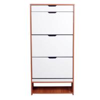 China 3 Layer Height 147cm Color Matching Shoe Cabinet MDF Melamine for sale