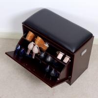 China Width 24.8cm 0.065m3/ Set Shoe Storage Cabinet MDF Melamine With PU Stool for sale