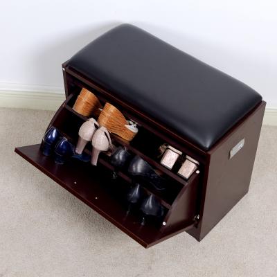 China Width 24.8cm 0.065m3/ Set Shoe Storage Cabinet MDF Melamine With PU Stool for sale