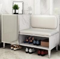 China MDF Extendable Wooden Household Shoe Rack Removable Shelf With Mirror for sale