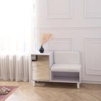 China MDF Extendable Wooden Household Shoe Rack Removable Shelf With Mirror for sale