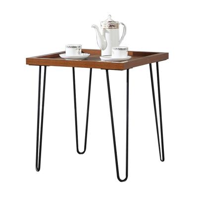China Vanity 5L MDF Painting Living Room Coffee Table Finger Joint Teak Wood for sale