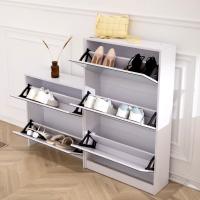 China MDF KD Mirror Shoe Rack Bracket ABS Living Room Shoe Rack Width 20cm for sale
