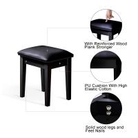 China Painting MDF Makeup Vanity Bench Soft Sponge PU Padded Chair Anti Slip for sale