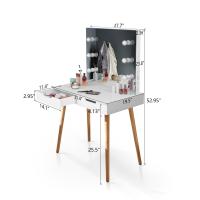 China White Wooden Makeup Vanity Table With Lighted Mirror USB Function for sale