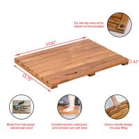 China Sustainable Solid Teak Shower Mat Non Slip Bath Mat For Bathroom for sale