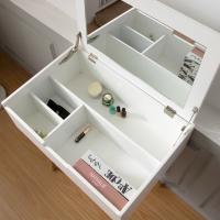 China Brown White Wooden Dressing Table With Mirror Large Capacity Luxury For Bedroom Home for sale