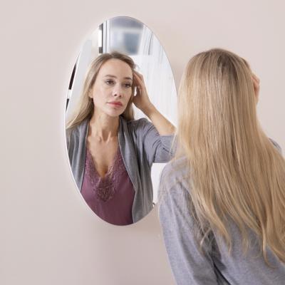 China Durable Wall Mounted Makeup Mirrors Oval Frameless Bathroom Mirror for sale