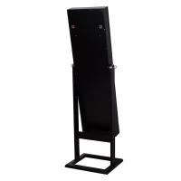China Black MDF Mirror Jewelry Armoire Full Length 146cm height For Living Room for sale