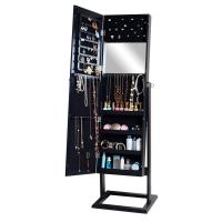 China Black MDF Mirror Jewelry Armoire Full Length 146cm height For Living Room for sale