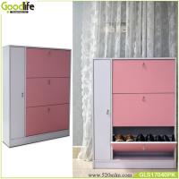 China Pink Adjustable Wooden Shoe Rack Cabinet With Umbrella Storage Cabinet for sale