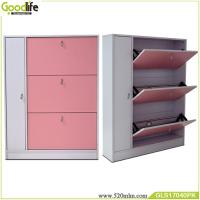 China Pink Adjustable Wooden Shoe Rack Cabinet With Umbrella Storage Cabinet for sale