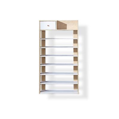 China NC Painting MDF Wooden Storage Shelf 7 Layers 140cm Height For Saving Space for sale