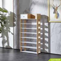 China NC Painting MDF Wooden Storage Shelf 7 Layers 140cm Height For Saving Space for sale