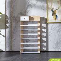 China NC Painting MDF Wooden Storage Shelf 7 Layers 140cm Height For Saving Space for sale