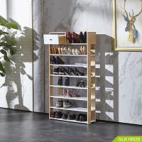 China NC Painting MDF Wooden Storage Shelf 7 Layers 140cm Height For Saving Space for sale