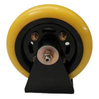 China Zoomlion Sweeper Traveling Wheel Assembly: Yellow Polyurethane Solid Wheel & Suction Cup Assistance for sale