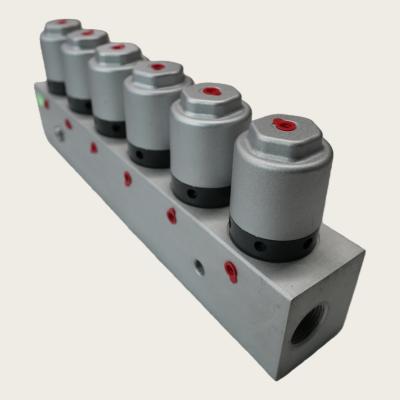China 16MPa High-Performance 6-Bank Cartridge Valve Manifold - Anti-Jamming Corrosion-Resistant Pneumatic Control High-Pressure Water Valve Assembly for sale