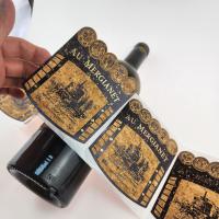 China Custom Oak Wood Wine Bottle Labels with Gold Foil Stamping - 500pcs MOQ, 5-7 Day Production for sale