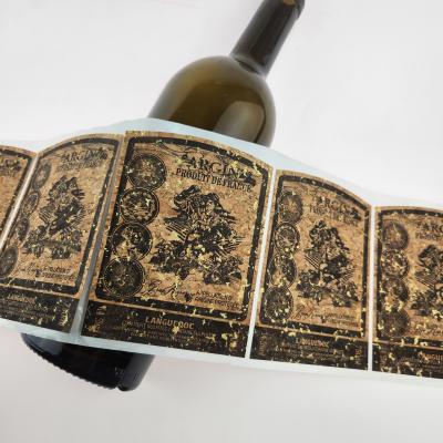 China Recycled Oak Texture Custom Whiskey Bottle Labels - 500pcs MOQ, 5-7 Day Production, Eco-Friendly Adhesive for sale