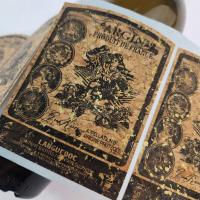 China Recycled Oak Texture Custom Whiskey Bottle Labels - 500pcs MOQ, 5-7 Day Production, Eco-Friendly Adhesive for sale