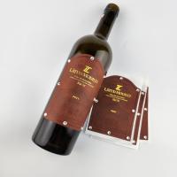 China Custom PU Leather Wine Labels with Gold/Silver Foil Stamping - 500pcs MOQ, 5-7 Day Production for sale