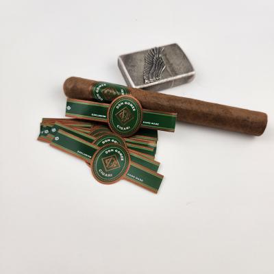 China Custom Embossed Foil Cigar Band Labels - Gold/Silver Foil Options, 500pcs MOQ, 5-7 Day Production for sale