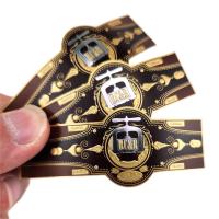 China Custom Cigar Labels with Gold Foil 3D Embossing on Thick Paper - Anti-Counterfeit Brand Rings, 500pcs MOQ, 5-7 Day Delivery for sale