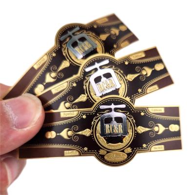 China Custom Cigar Labels with Gold Foil 3D Embossing on Thick Paper - Anti-Counterfeit Brand Rings, 500pcs MOQ, 5-7 Day Delivery for sale