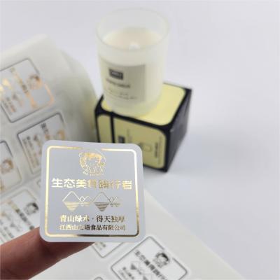 China Custom Gold Foil Candle Labels - Waterproof Adhesive Aromatherapy Jar Labels with 500pcs MOQ and 5-7 Day Delivery for sale