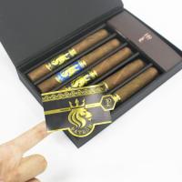 China Custom Gold Foil Cigar Labels with Embossed Design - 500pcs MOQ, 5-7 Day Delivery, Waterproof Materials for sale