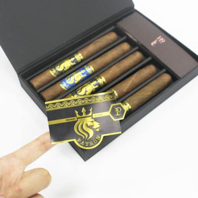 China Custom Gold Foil Cigar Labels with Embossed Design - 500pcs MOQ, 5-7 Day Delivery, Waterproof Materials for sale
