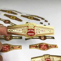 China Gold Stamp Anti-Counterfeit Cigar Label Paper with 3D Embossing - Custom Sizes from 500pcs MOQ, ISO9001 Certified for sale