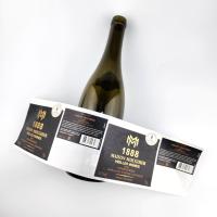 China Custom Gold Foil Wine Bottle Labels with 3D Debossing - Waterproof 500pcs Minimum Order - 5-7 Day Delivery for sale