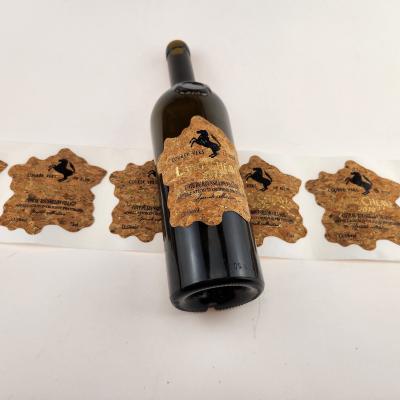 China Custom Cork Wine Labels with Gold Foil Stamping - 500pcs MOQ, 5-7 Day Production for Luxury Wine Bottle Branding for sale