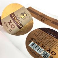 China Custom 3D Embossed Gold Foil Whiskey Brandy Wine Bottle Labels - 500pcs MOQ, 5-7 Day Delivery for sale