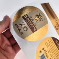 China Custom 3D Embossed Gold Foil Whiskey Brandy Wine Bottle Labels - 500pcs MOQ, 5-7 Day Delivery for sale
