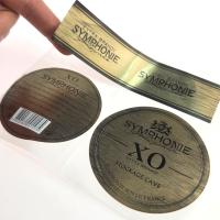 China Biodegradable Aluminum Foil Whiskey Labels with Gold Leaf Printing - Custom 500pcs Minimum Order for Premium Spirits Packaging for sale