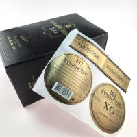 China Biodegradable Aluminum Foil Whiskey Labels with Gold Leaf Printing - Custom 500pcs Minimum Order for Premium Spirits Packaging for sale