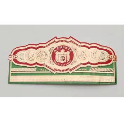 China Custom Cigar Labels & Brand Rings with 3D Embossing - 500pcs MOQ, 5-7 Day Delivery, Gold Hot Stamping for sale