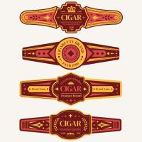 China Custom Cigar Labels & Brand Rings with 3D Embossing - 500pcs MOQ, 5-7 Day Delivery, Gold Hot Stamping for sale
