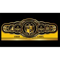 China Custom Cigar Labels & Brand Rings with 3D Embossing - 500pcs MOQ, 5-7 Day Delivery, Gold Hot Stamping for sale