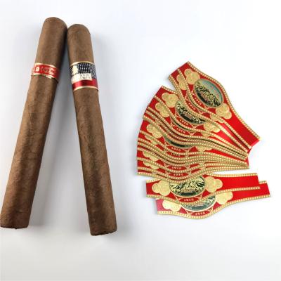 China Custom Luxury Cigar Labels with Gold Foil Embossing - Waterproof Self-Adhesive Stickers, 500pcs MOQ, 5-7 Day Production for sale