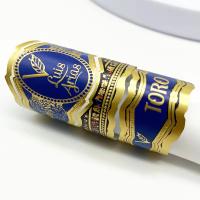 China Custom Luxury Cigar Labels with Gold Foil Embossing - Waterproof Self-Adhesive Stickers, 500pcs MOQ, 5-7 Day Production for sale